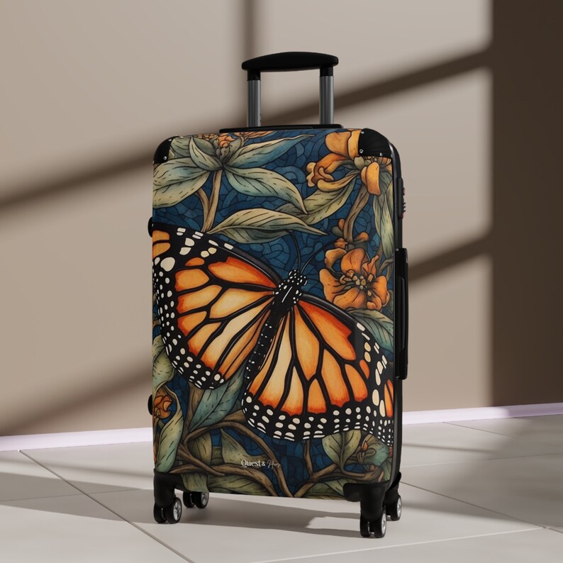 The Elegant Monarch Butterfly Suitcase, Available in 3 Sizes, Carry on ...