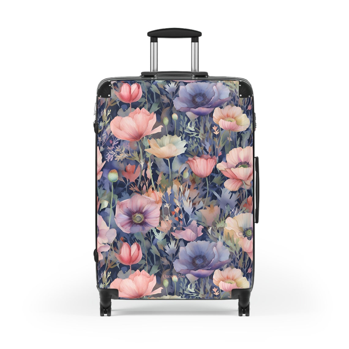 Watercolor Wildflower Suitcase, Rolling Luggage Available in 3 Sizes ...