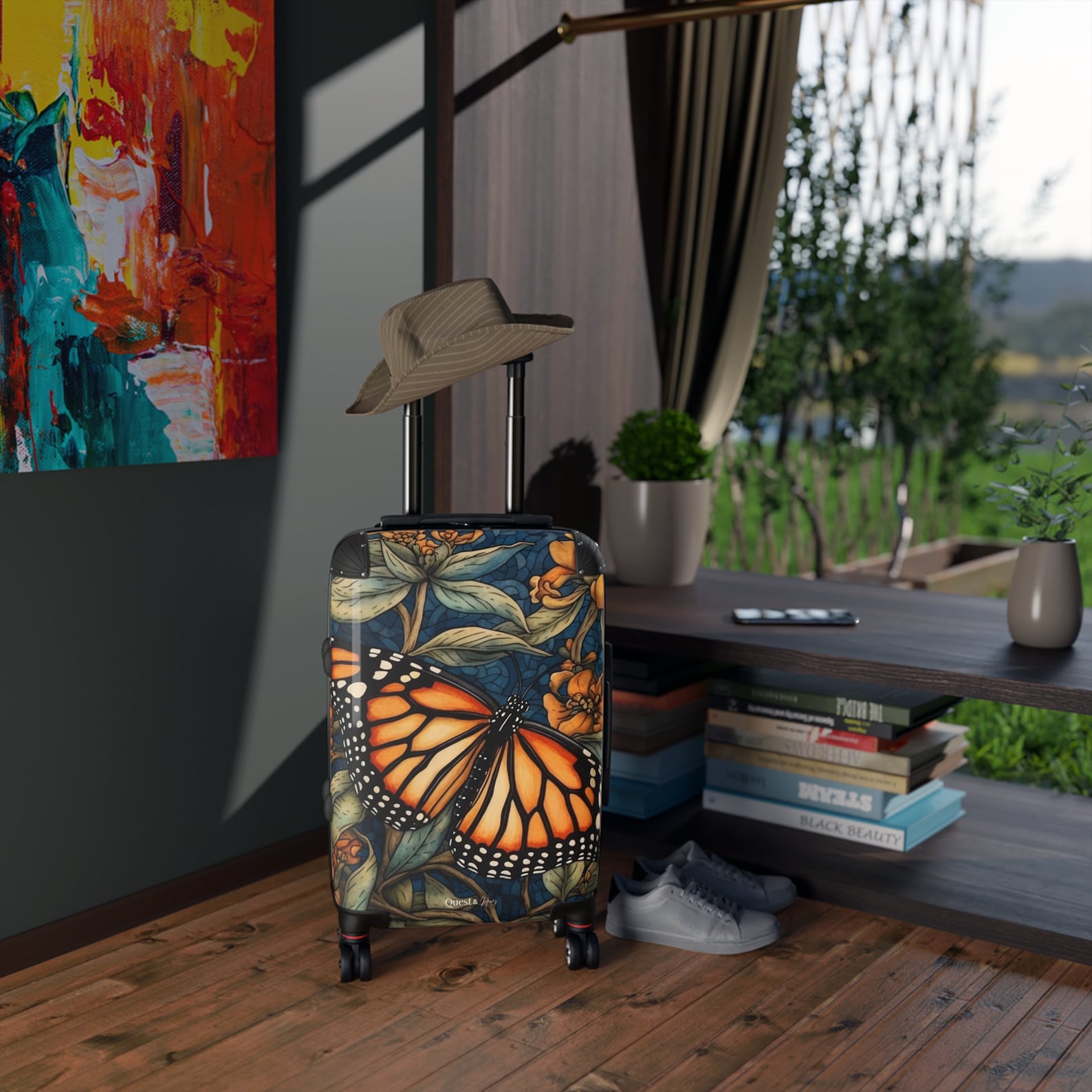 The Elegant Monarch Butterfly Suitcase, Available in 3 Sizes, Carry on ...