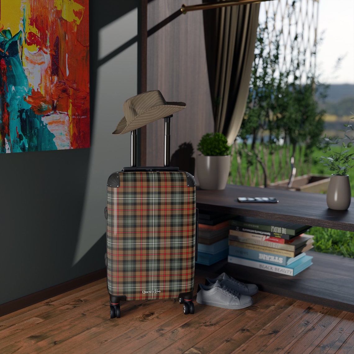 Rolling Luggage Carry on Suitcase With Wheels Scottish Tartan Plaid ...
