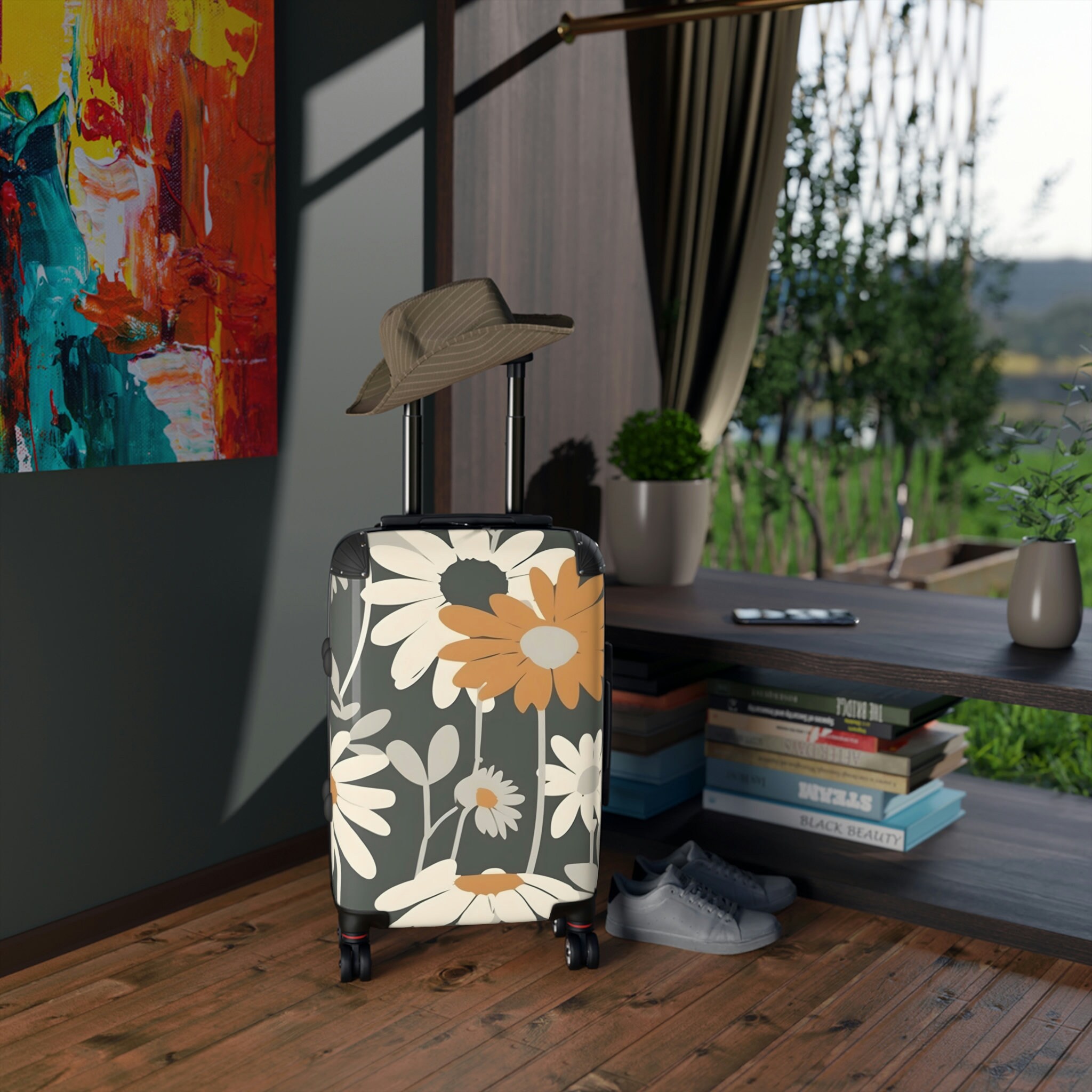 Bold Boho Daisy Rolling Suitcase, Available in 3 Sizes, Carry on 22 In ...