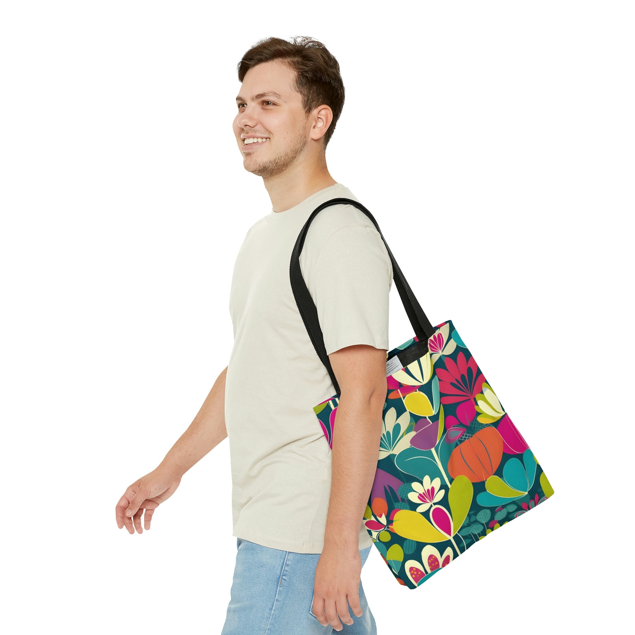 Bold Abstract Flowers Sturdy Tote Bag in Our Funky Fauna - Etsy