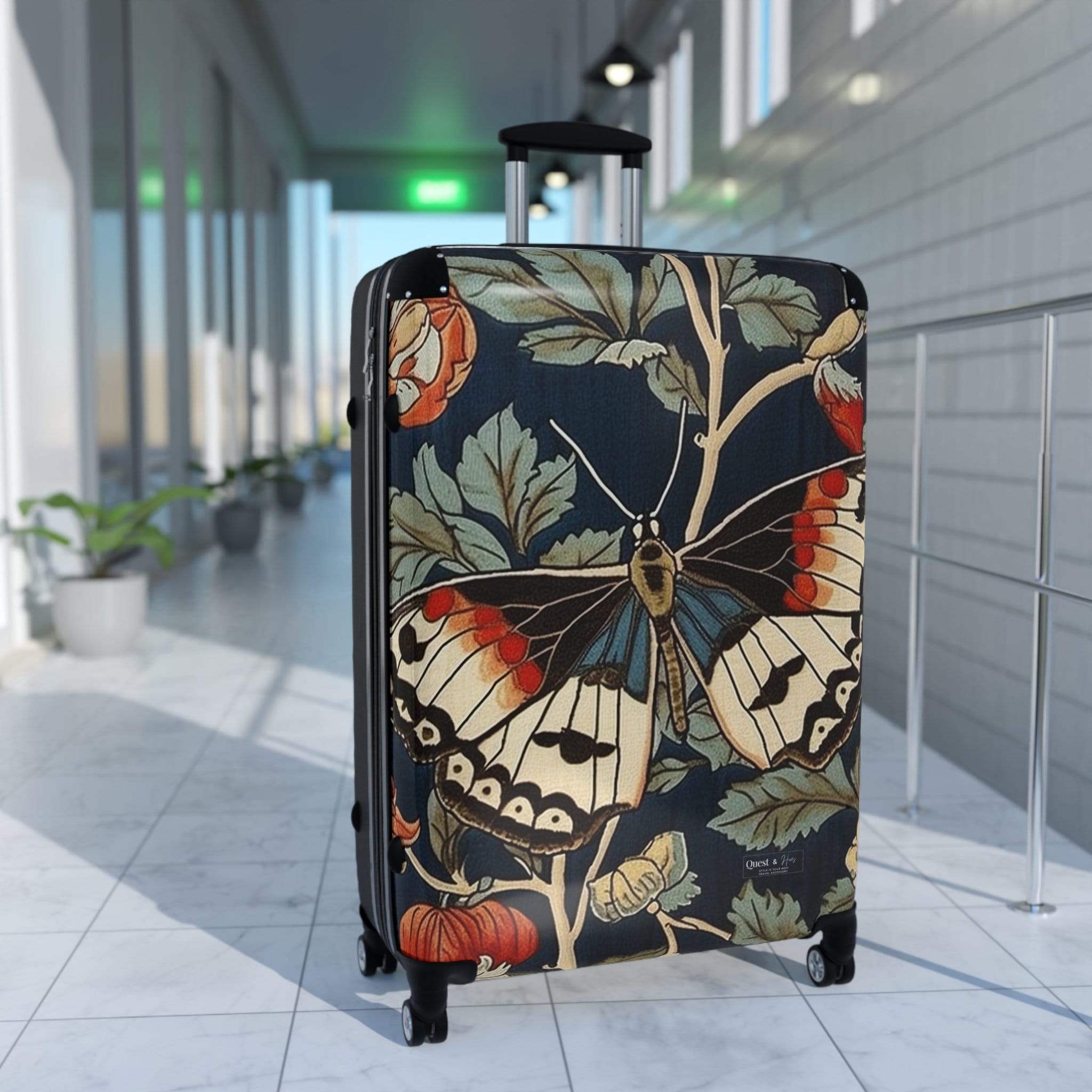 Indigo Butterfly Suitcase, Available in 3 Sizes, Carry on 22 In, M 27 ...