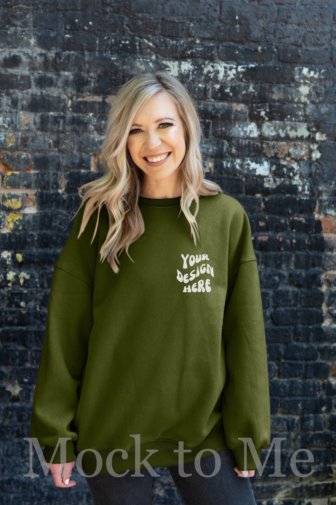 Gildan 18000 Olive Green Crewneck Mockup (JPG File) - Etsy