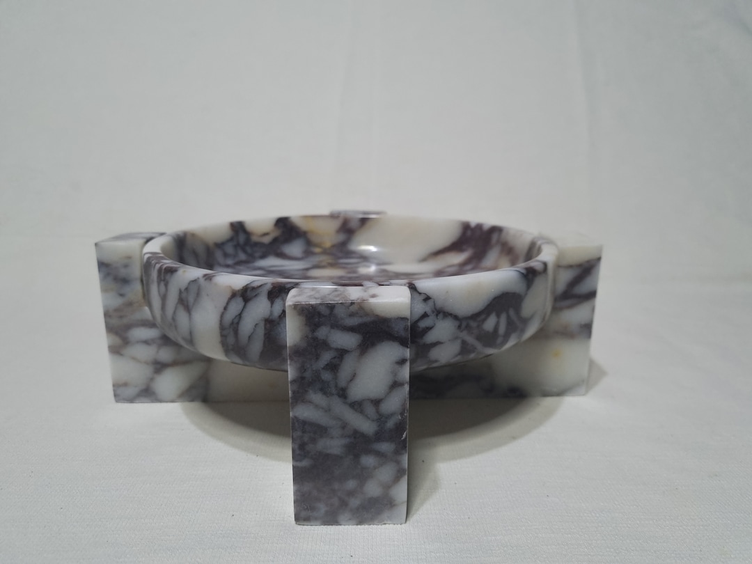 Viola Marble Bowl-marble Serving Bowl-marble Curved Bowl-marble Fruit ...