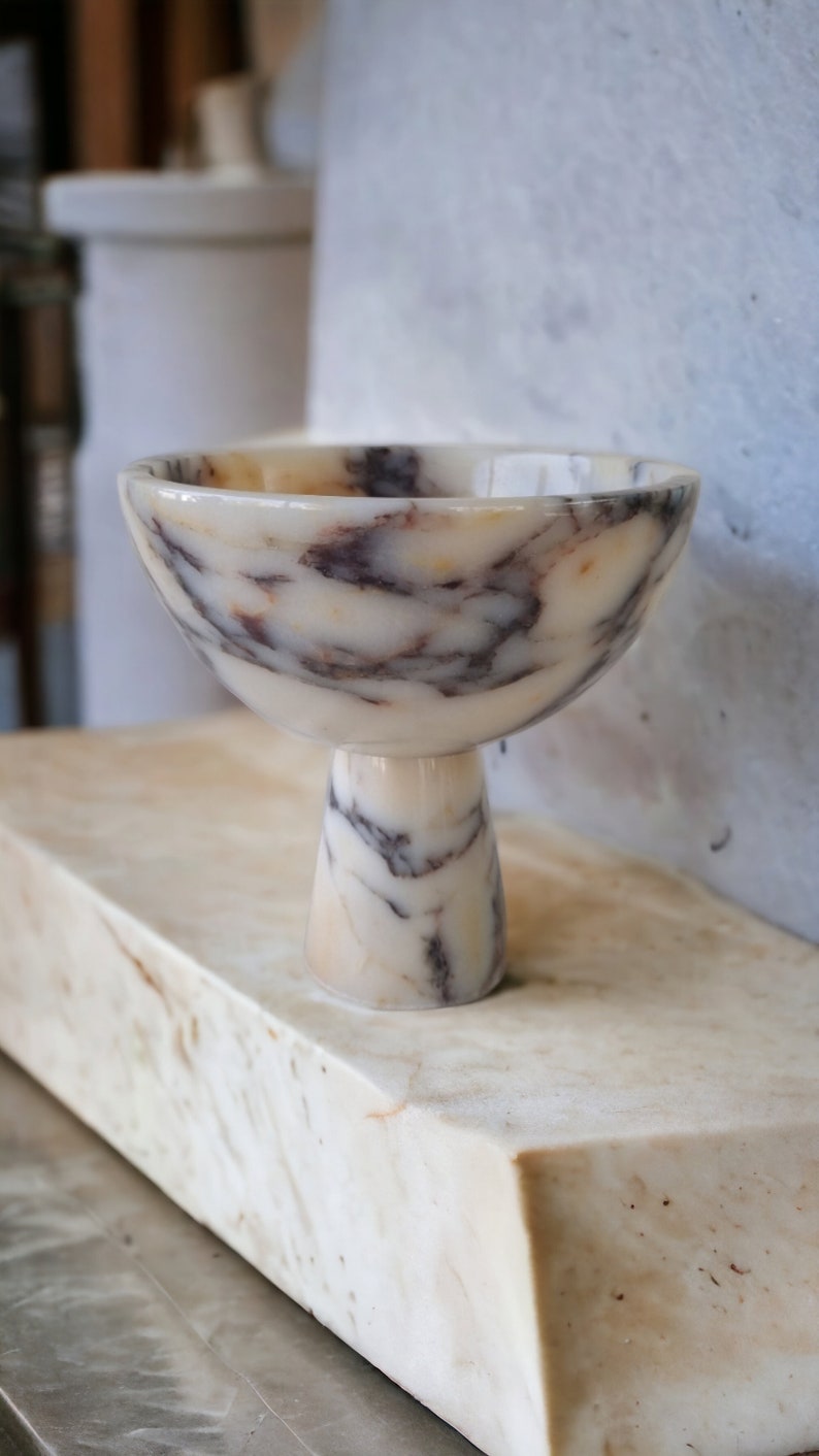 8 Calacatta Viola Marble Fruit Bowl-marble Serving Bowl-curved Bowl ...