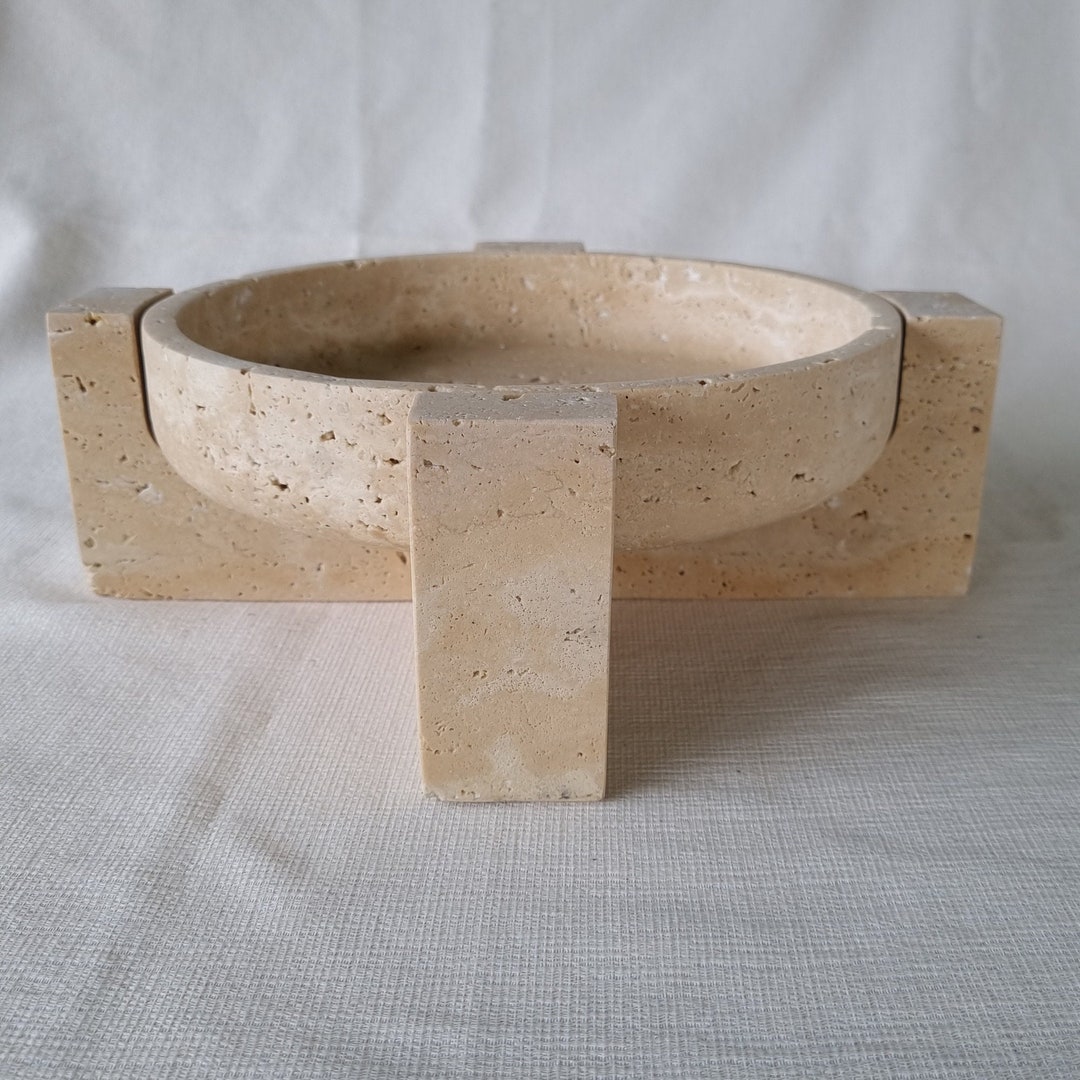 Travertine Bowl-travertine Serving Bowl-travertine Curved Bowl ...