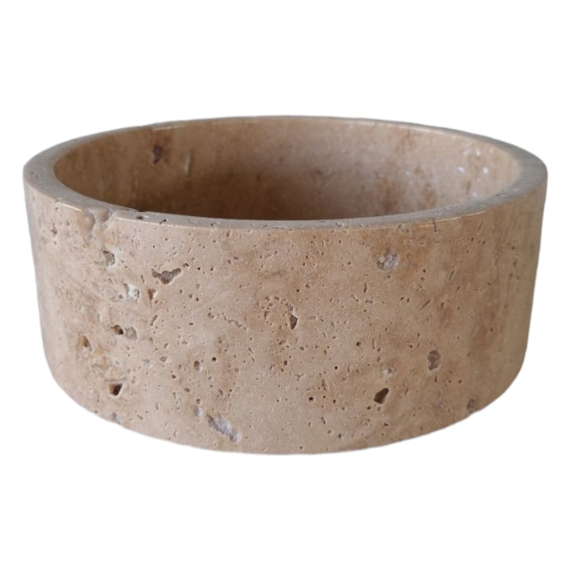 8.7" Travertine Bowl-travertine Serving Bowl-cylinder Bowl- Rolling ...