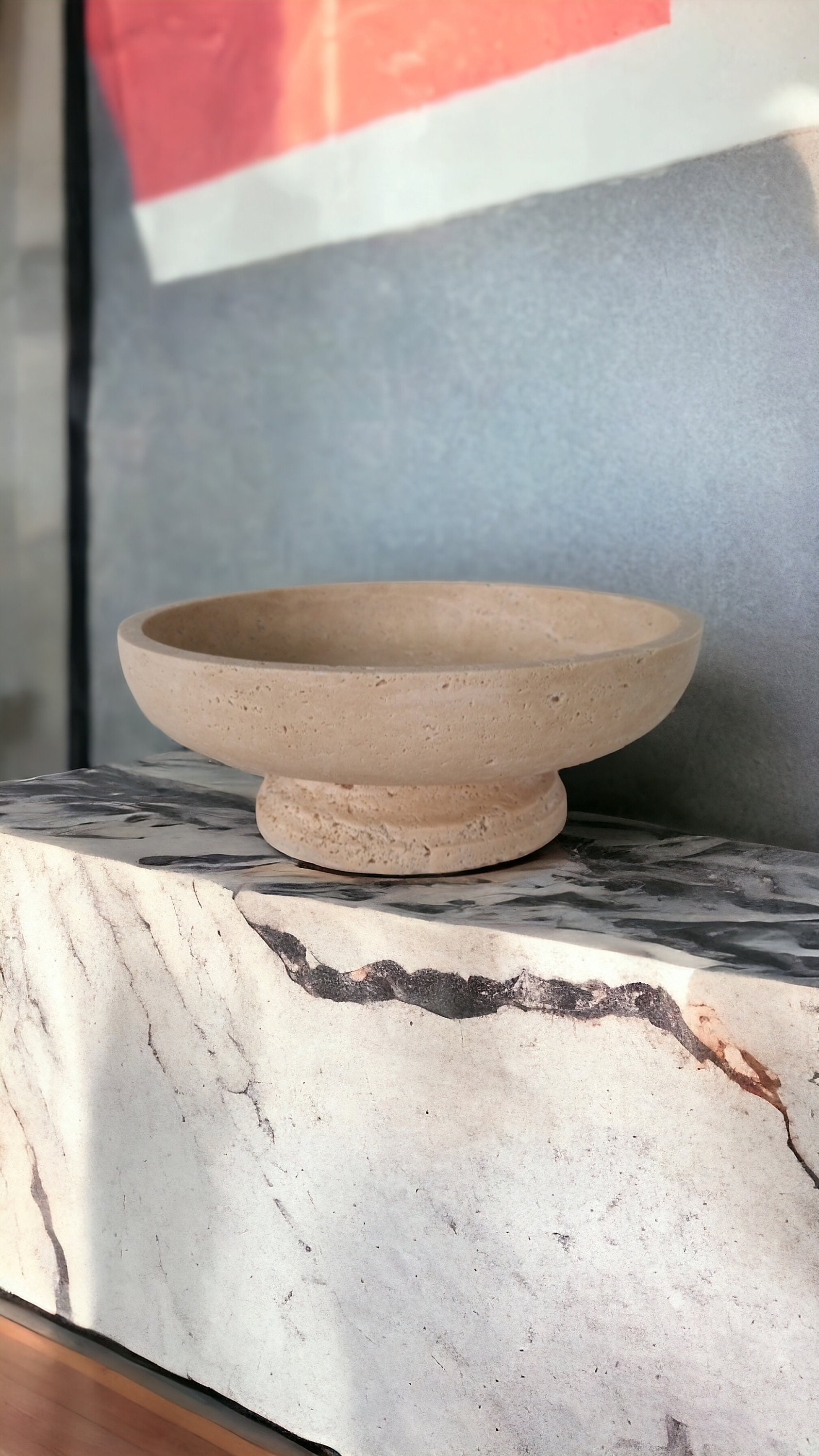 10 Travertine Fruit Bowl-travertine Serving Bowl-curved Bowl-travertine ...