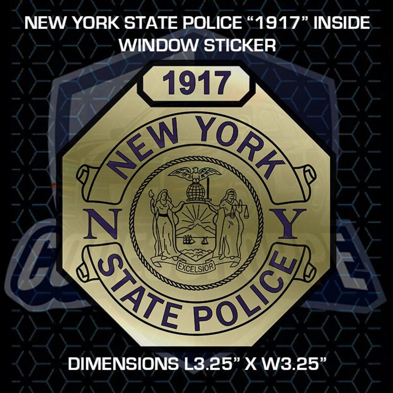 New York State Police 1917 Vintage NYSP Inside Window Decal Sticker - Etsy