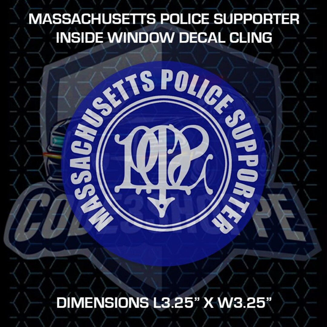 Massachusetts Police Supporter Removable MPA Style Inside Window Decal ...