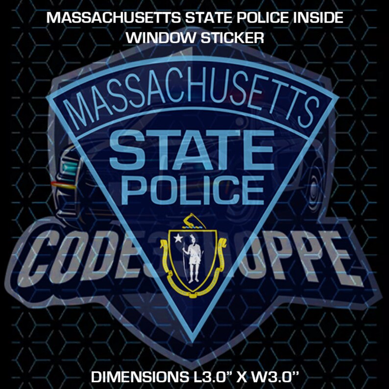 Massachusetts State Police PATCH Inside Window Sticker - Etsy