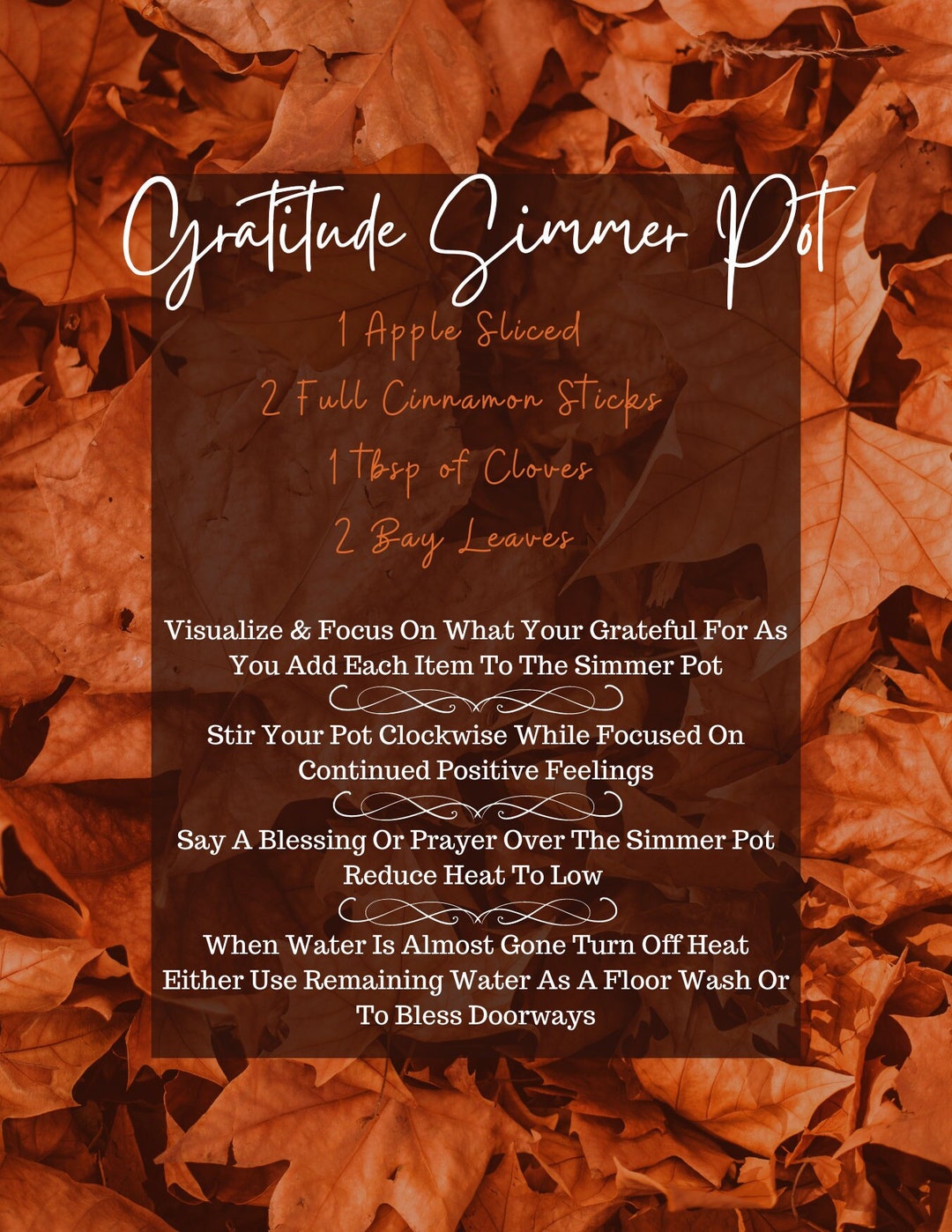 Gratitude Simmer Pot (Instant Download) - Etsy