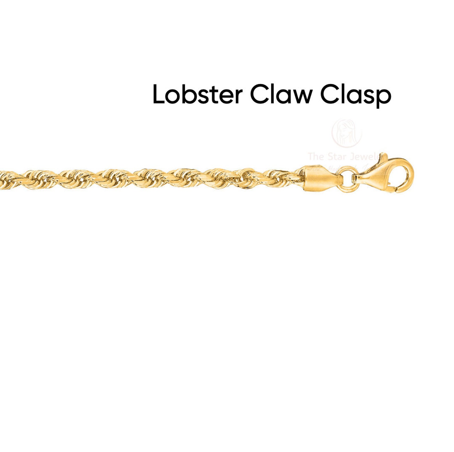 14K Solid Gold Rope Chain, Diamond Cut Rope Chain, Gold Rope Chain for ...