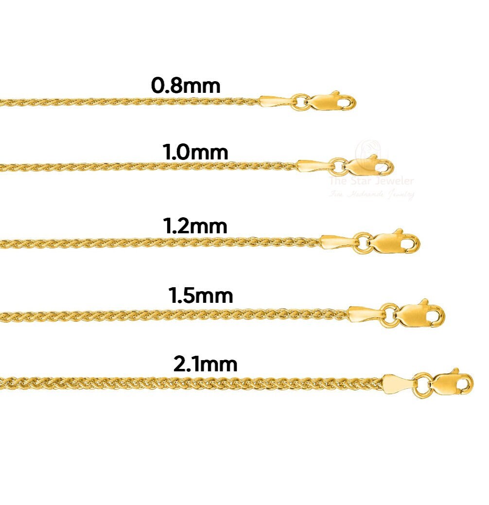 14K SOLID Gold Wheat Chain Gold Wheat Rope Chain Solid Round - Etsy