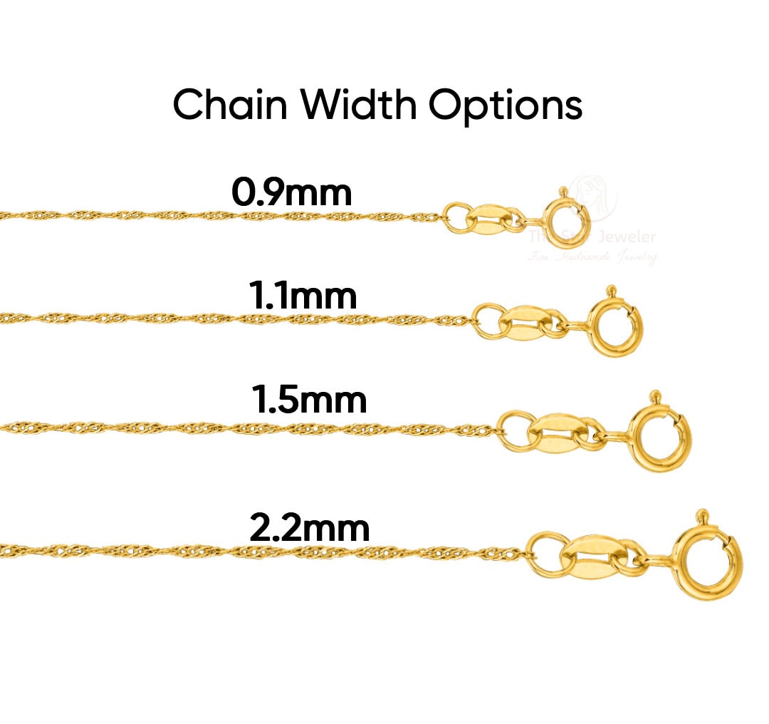 10K SOLID Gold Singapore Chain, Singapore Necklace, Twisted Rope Chain ...