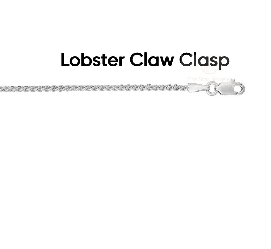 14K SOLID White Gold Wheat Chain, Gold Wheat Rope Chain, Solid Round ...