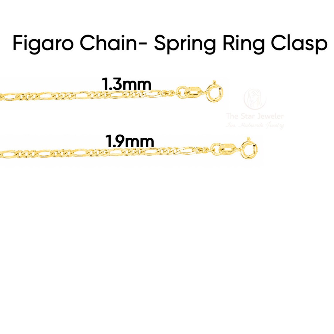 14K Solid Gold Figaro Chain, Gold Figaro Link Chain, Figaro Chain ...