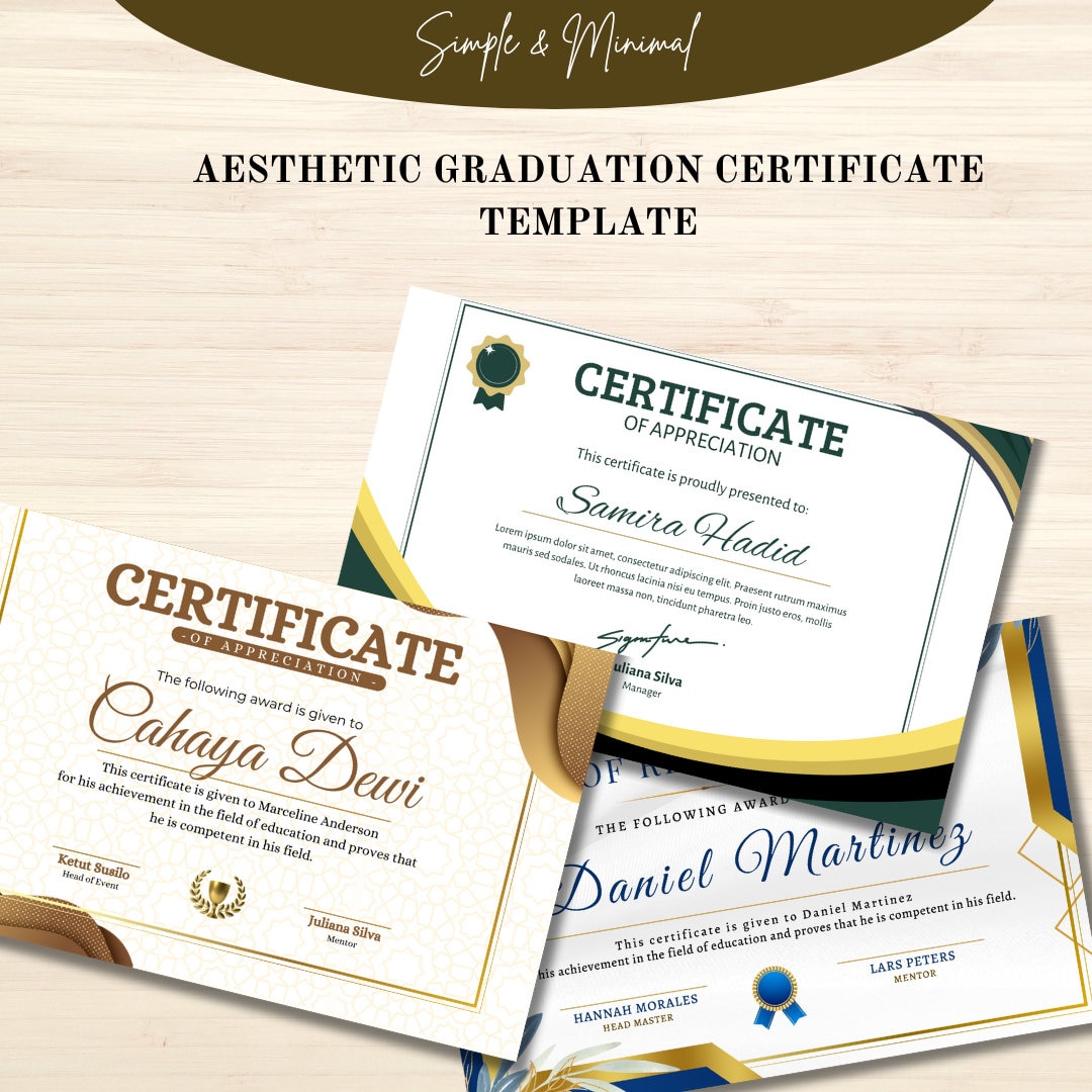 Graduation Certificate Template Bundle, Editable Diploma Templates ...