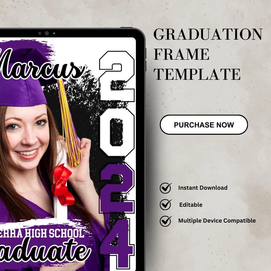 Graduation Frame Template, DIY Diploma Display, Custom Photo Frame ...