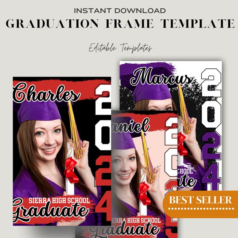 Graduation Frame Template, DIY Diploma Display, Custom Photo Frame ...