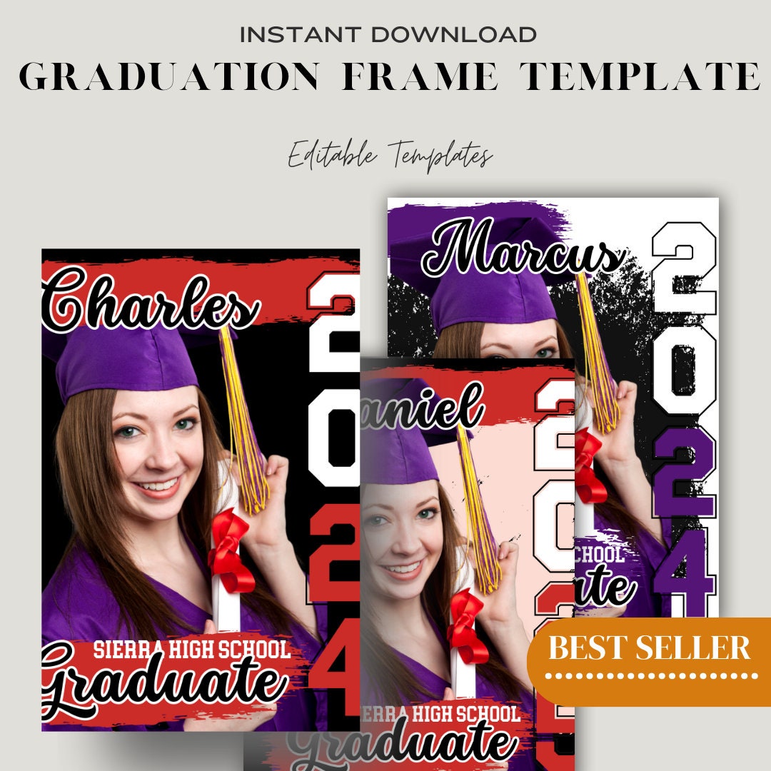 Graduation Frame Template, DIY Diploma Display, Custom Photo Frame ...