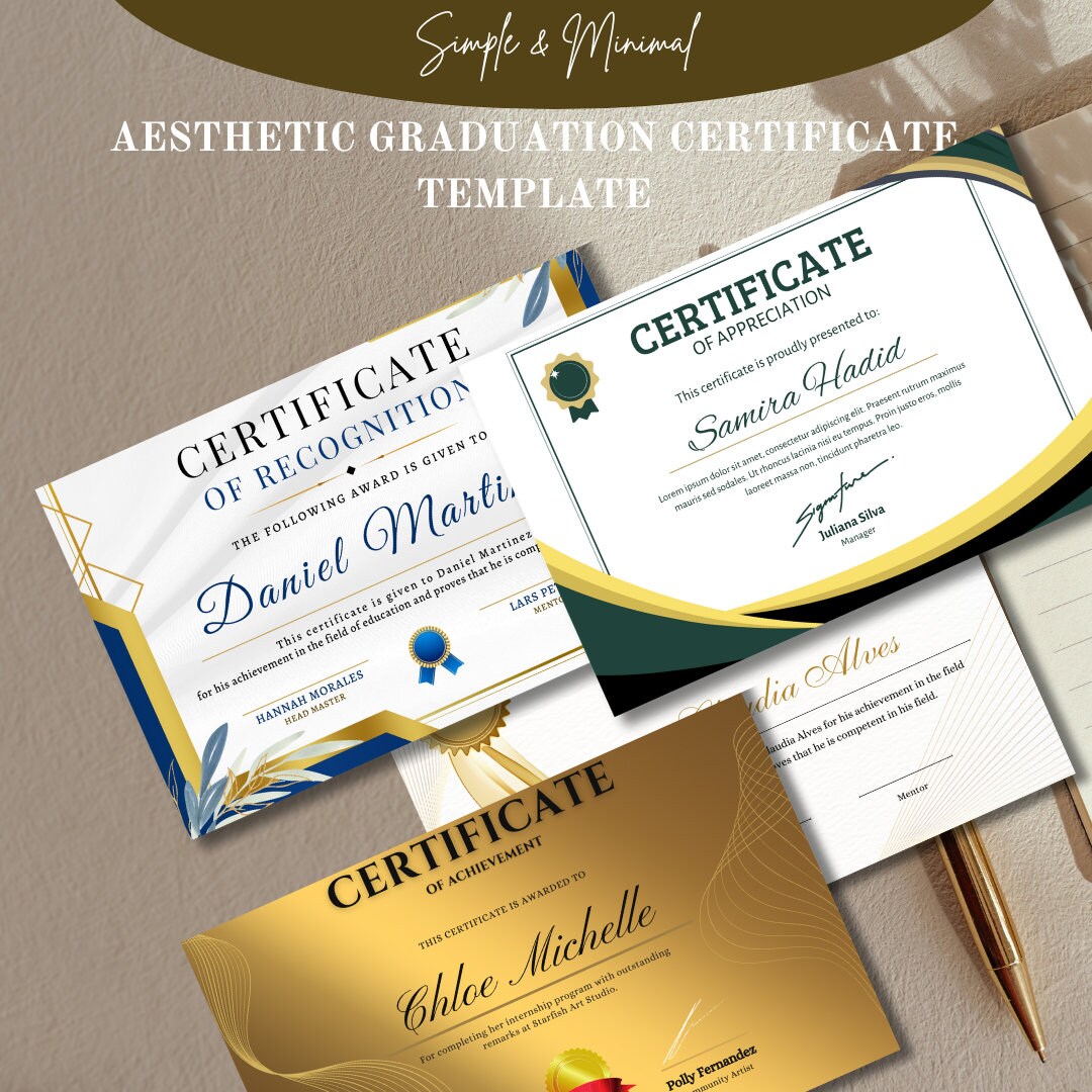 Graduation Certificate Template Bundle, Editable Diploma Templates ...