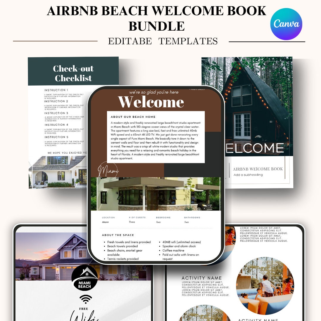Airbnb Beach Welcome Book, Vacation Rental Guest Guide, Coastal Home ...
