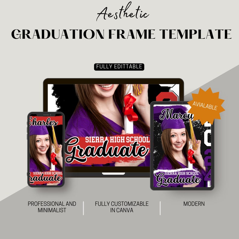 Graduation Frame Template, DIY Diploma Display, Custom Photo Frame ...