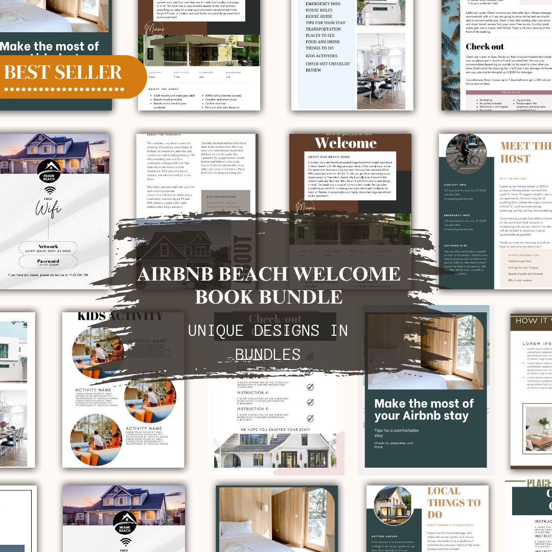 Airbnb Beach Welcome Book, Vacation Rental Guest Guide, Coastal Home ...