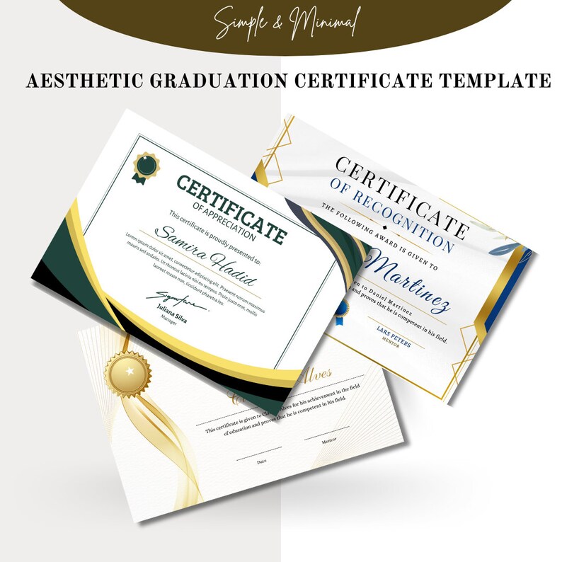 Graduation Certificate Template Bundle, Editable Diploma Templates ...