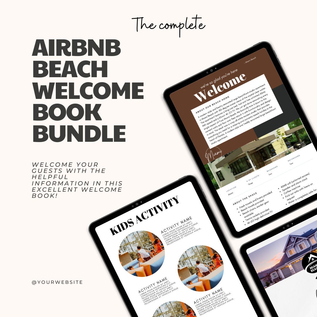 Airbnb Beach Welcome Book, Vacation Rental Guest Guide, Coastal Home ...