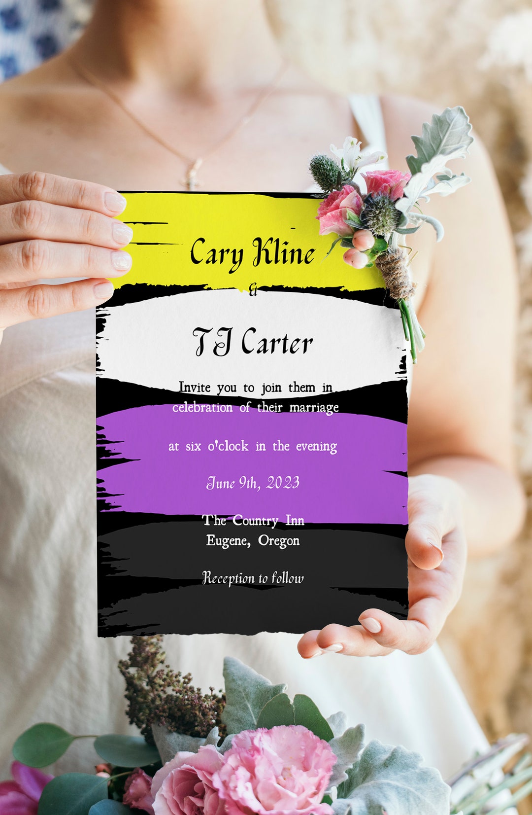 Customizable Non-binary Wedding Invitation Template Instant - Etsy