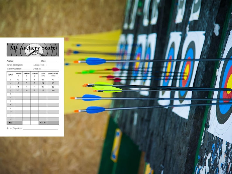 Downloadable Archery Score Sheet, Digital PDF File, 3 Arrow Format, 10 ...