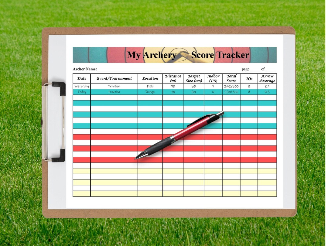 Downloadable Archery Score Tracker, Digital PDF File, Record Log up to ...