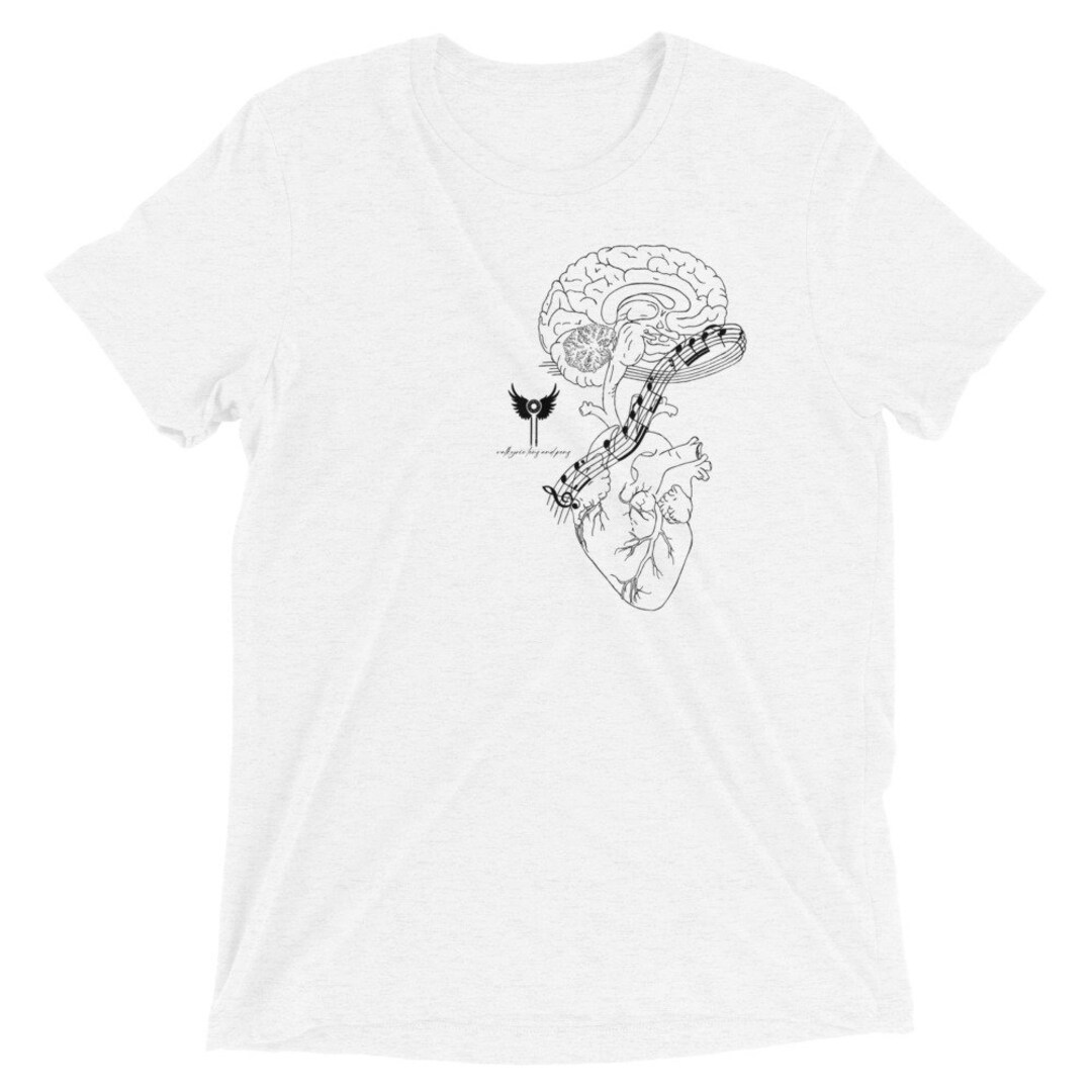 Music of the Heart and Soul Tri-blend T-shirt, Fitted Sketch Design ...
