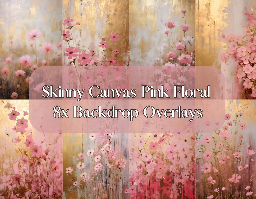Skinny Canvas Pink Floral Digital Backdrops 8x, Studio Backdrop ...