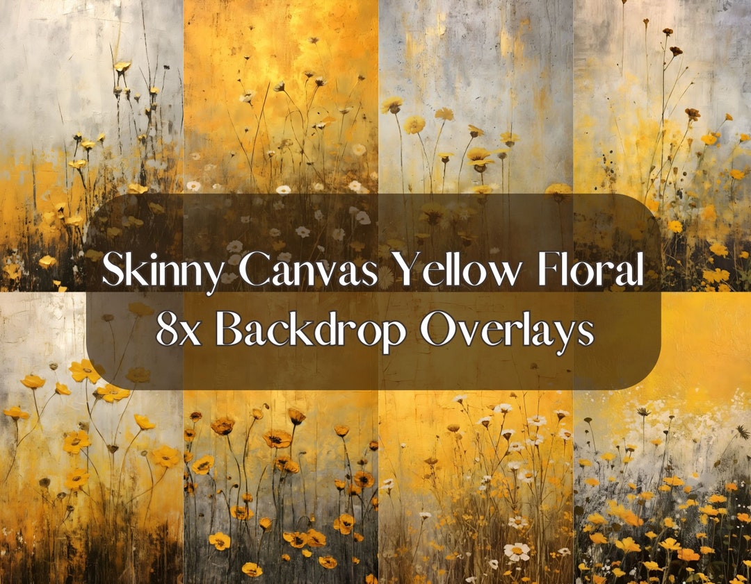 Yellow Floral Canvas Digital Backdrops: Fine Art Textures (digital ...