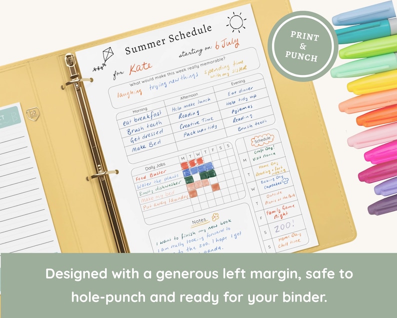 Summer Schedule for Kids Printable | Summer Holiday Routine & Habit ...