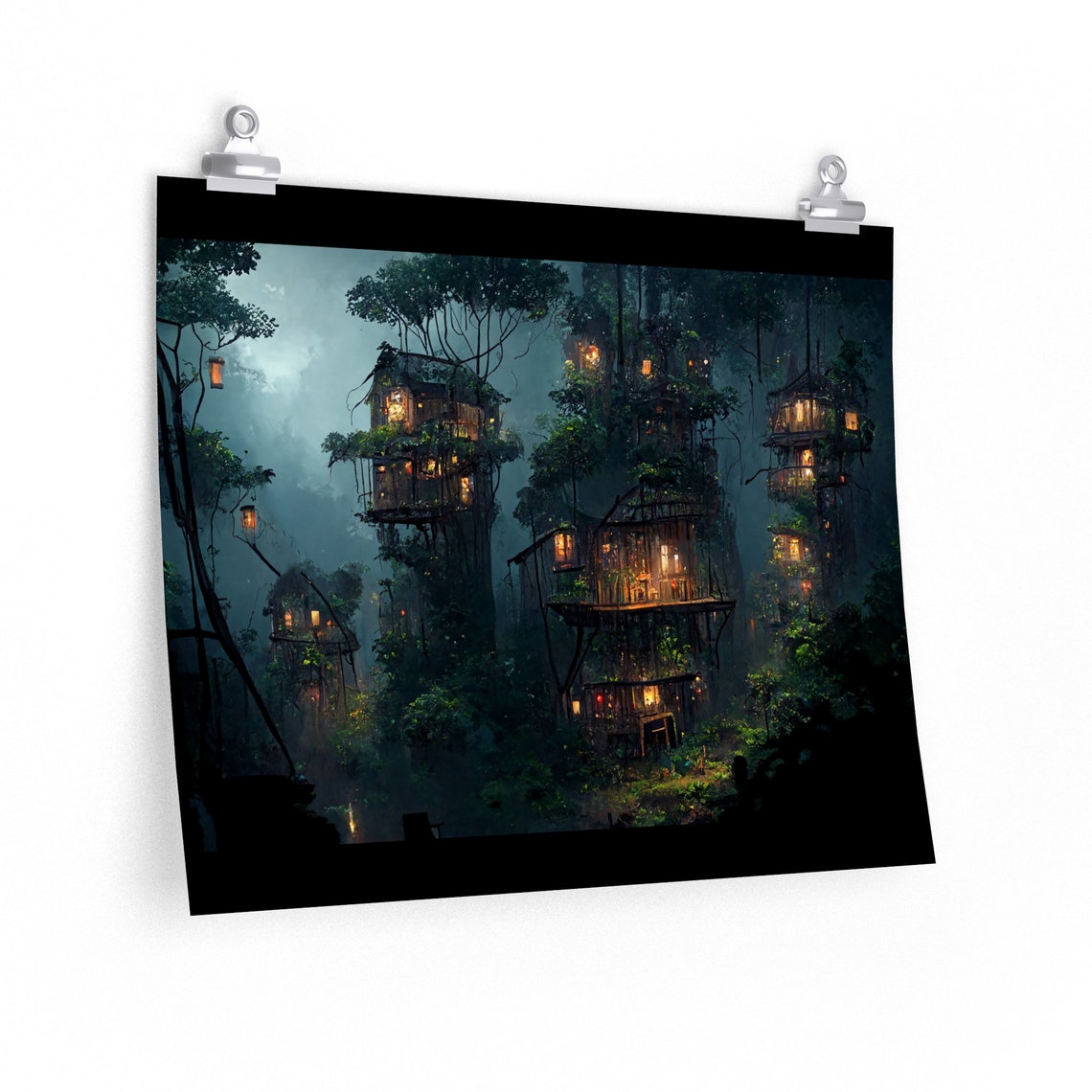 Enchanted Forest Magical Jungle Treetop Village 2 Poster - Etsy