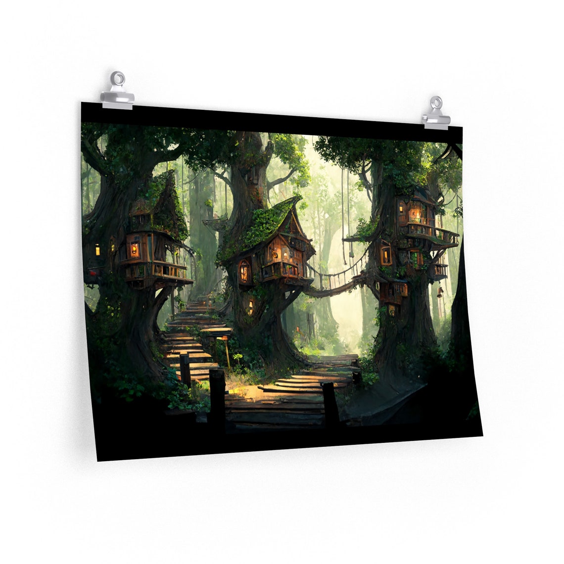 Enchanted Forest Magical Treehouse Village #4 Poster - Etsy