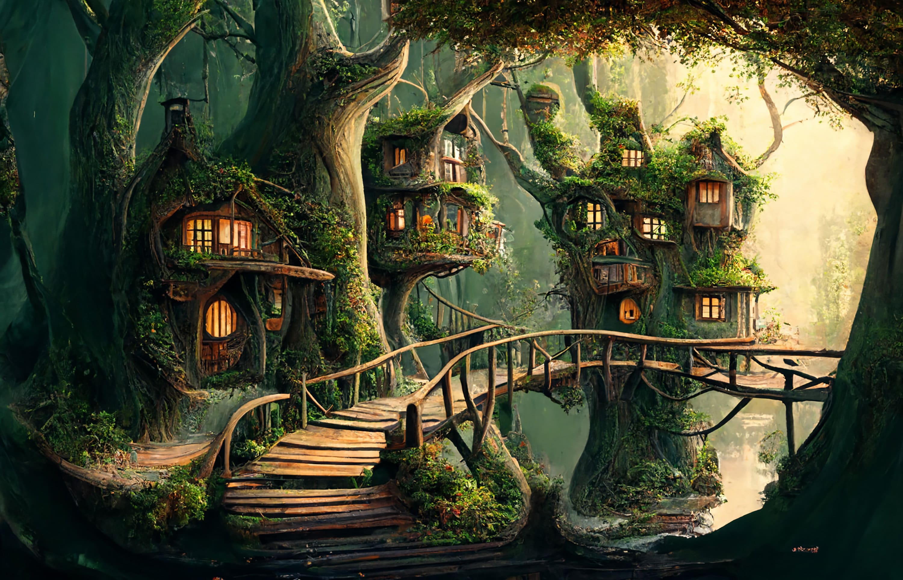 Enchanted Forest Magical Treehouse Village #1 Poster - Etsy