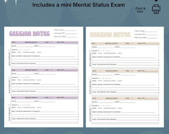 Therapy Session Progress Notes for Therapists Counseling Session Tools ...