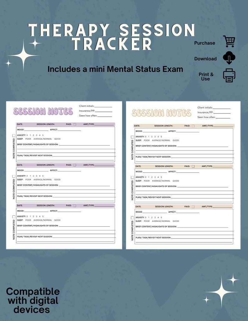 Therapy Session Notes - Etsy