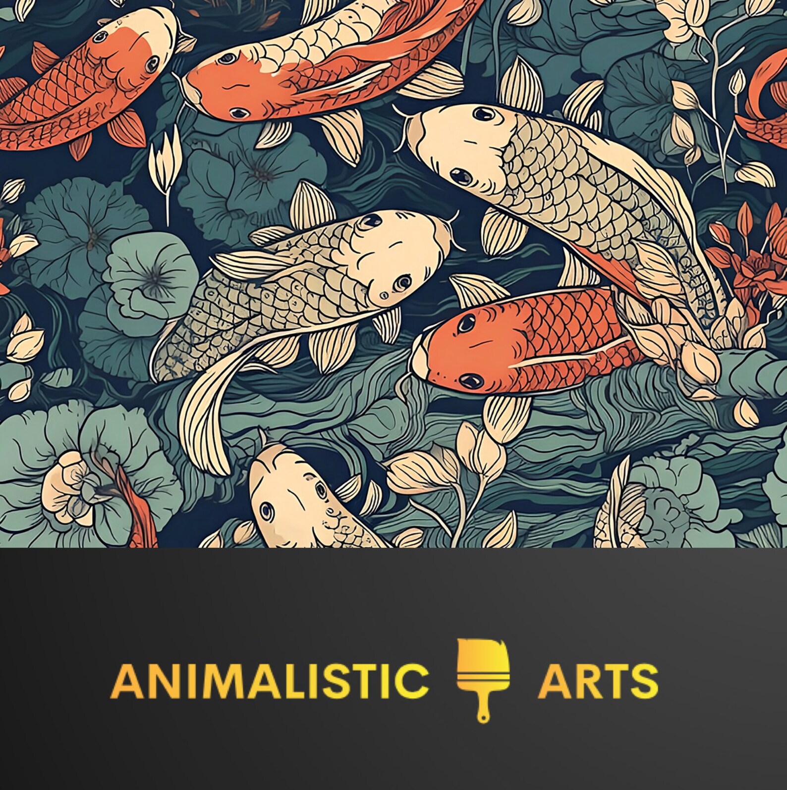 Koi Fish Pattern Digital Pattern Seamless Pattern - Etsy
