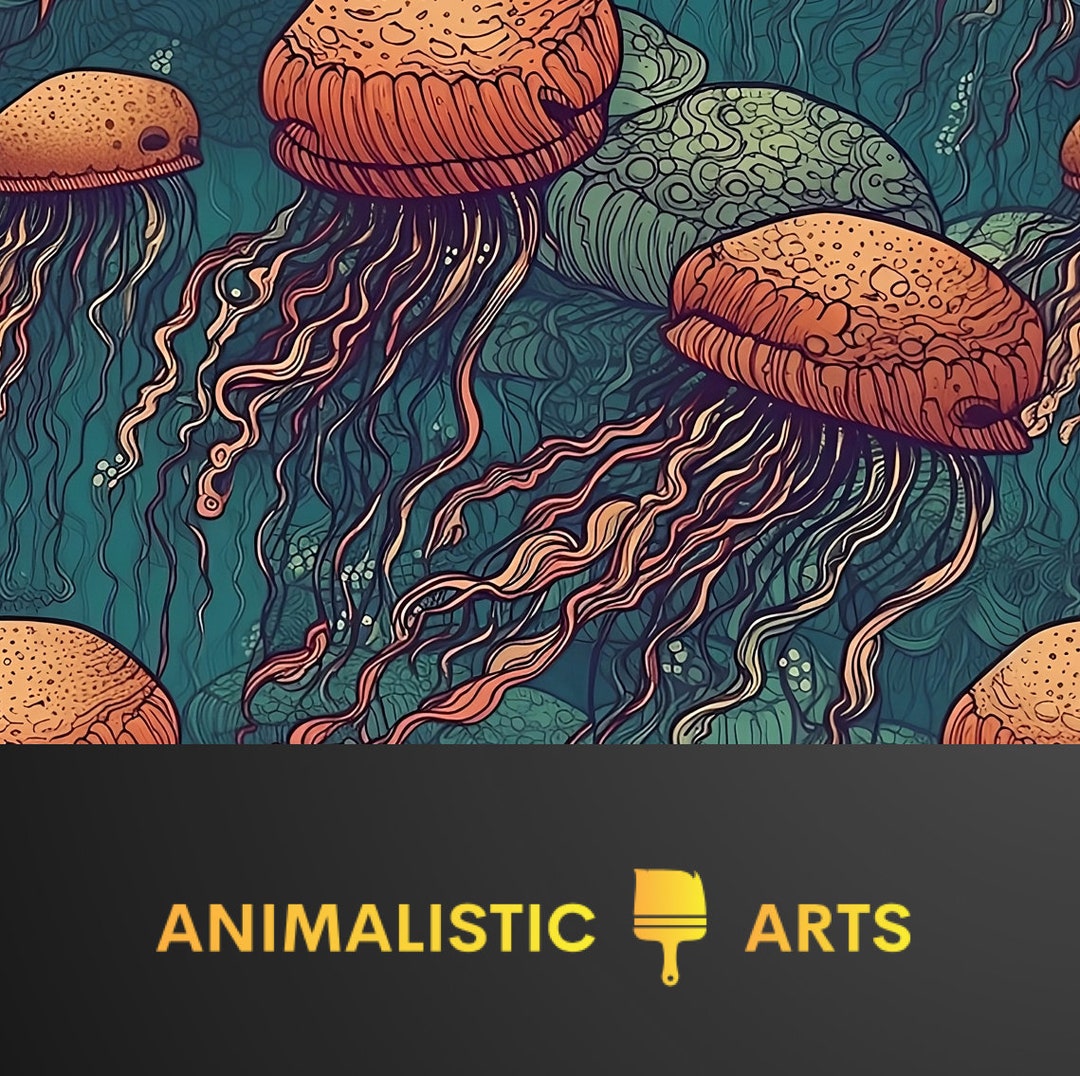 Jellyfish Pattern Digital Pattern Seamless Pattern - Etsy