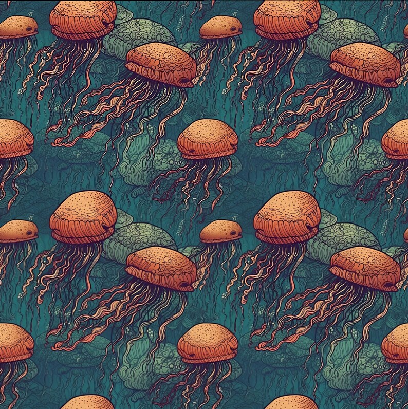 Jellyfish Pattern Digital Pattern Seamless Pattern - Etsy
