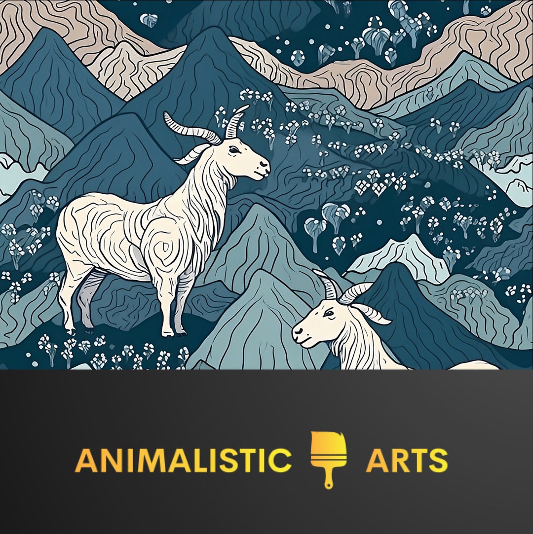 Mountain Goat Pattern Digital Pattern Seamless Pattern - Etsy