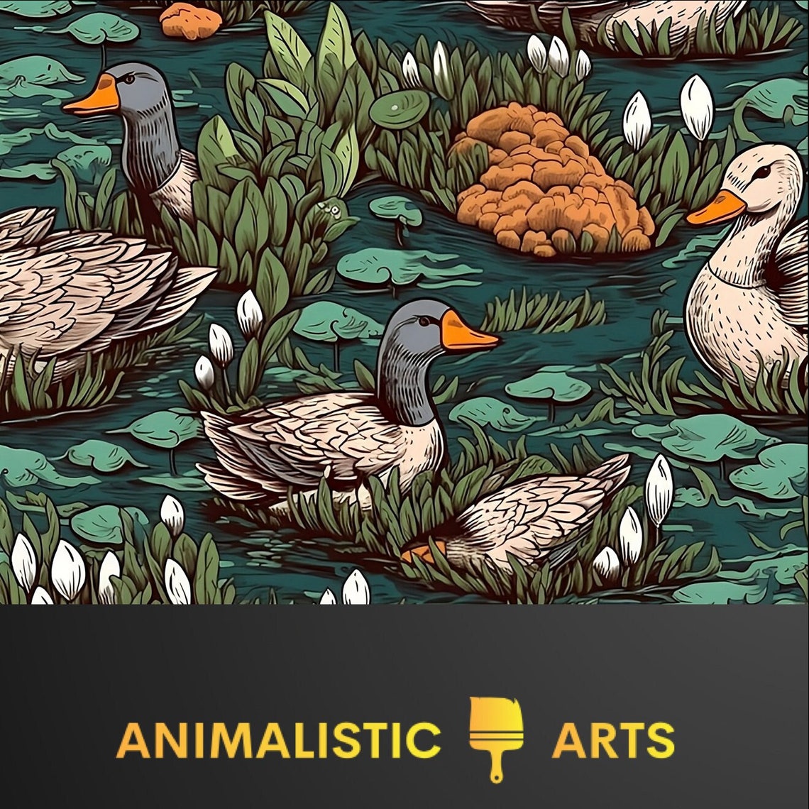 Duck Pattern Digital Pattern Seamless Pattern - Etsy