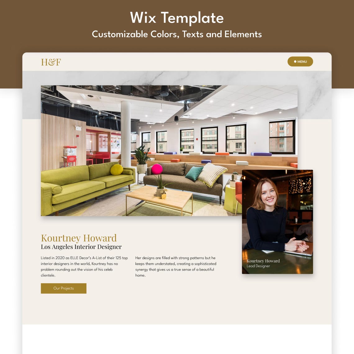 Interior Designer Website Template, Wix Site Template for Home ...
